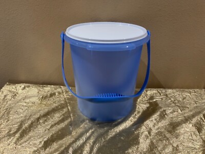 New UNIQUE Beautiful Tall Round Tupperware Bucket/Container 8.5L Blue ...