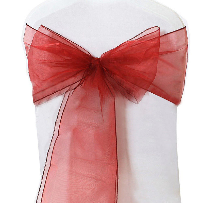1 10 50 100 Organza Sashes Chair Cover Bow Sash WIDER FULLER BOWS ...