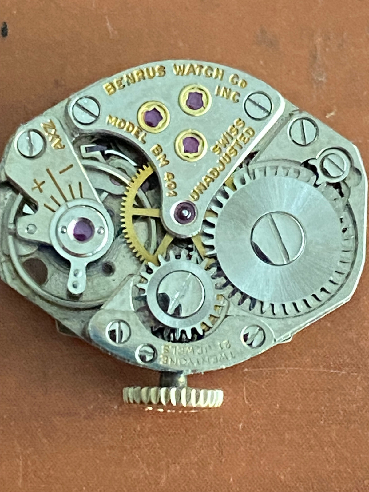 VINTAGE LADIES BENRUS WRIST WATCH MOVEMENT,MODEL BM401, KEEPING TIME ...