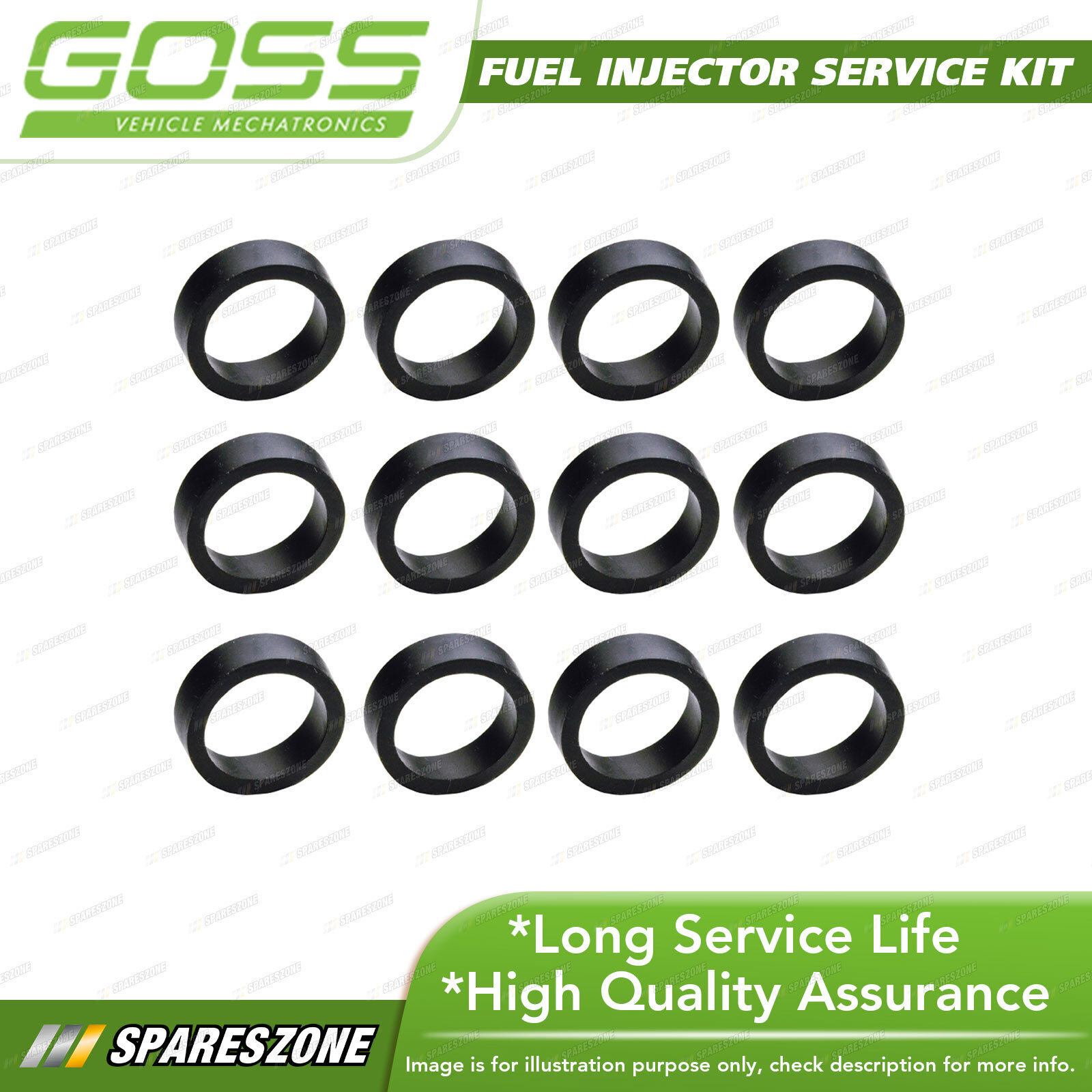 Goss Fuel Injector Repair Kit Injector Insulator Ring Pack 12 ID 21.9mm ...