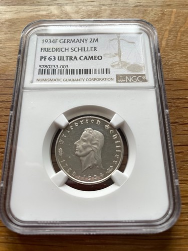 2 Mark 1934 F Schiller NGC PF63 Ultra Cameo Drittes Reich Deutschland ...