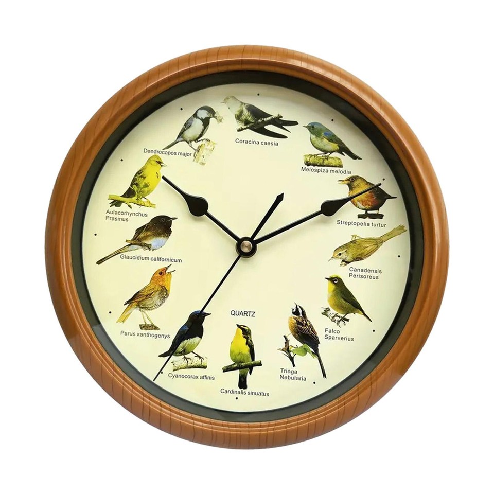 Wall Clock 10inch Singing Bird Wall Clock for Anniversary Living Room ...