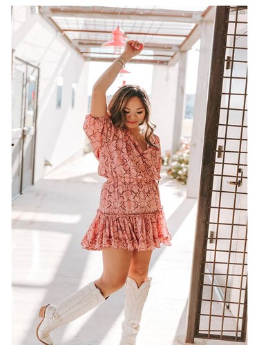 Buddy Love Mini Dress - Copperhead Pink Snake Skin | eBay