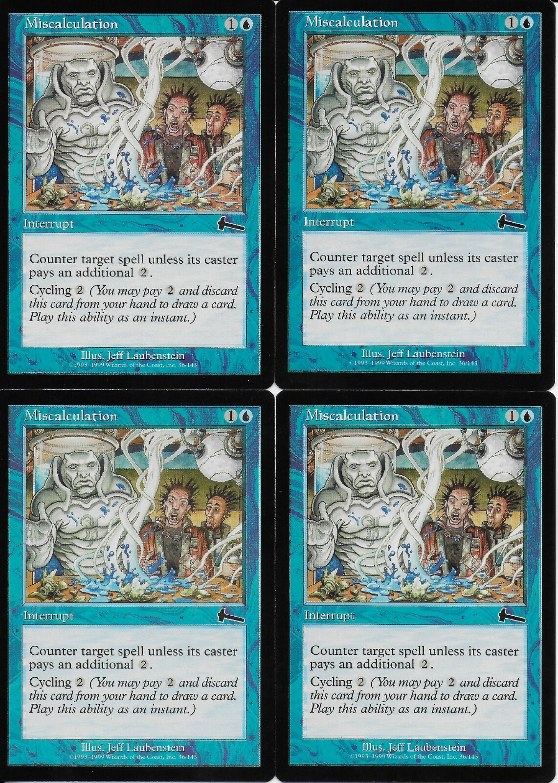 MTG: MISCALCULATION Urza's Legacy COMMON; played, Excellent condition ...