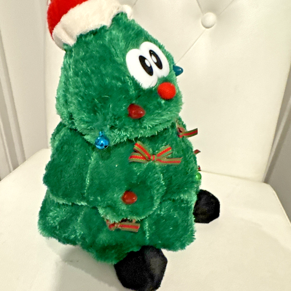 Lights Animatronics Sings Rockin Around Christmas Tree Santa hat ...