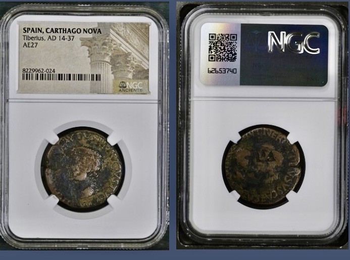 Emperor Tiberius Carthage Nova Nero & Drusus NGC Genuine 14-37AD Very ...