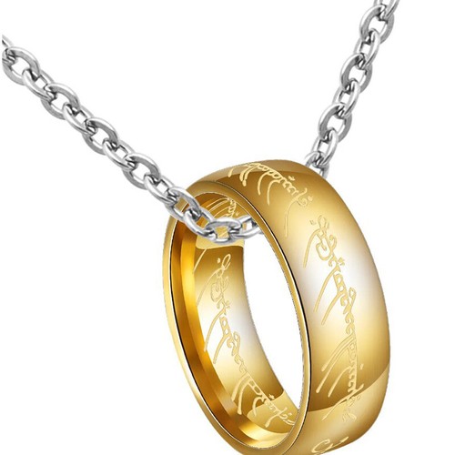 Lord Of The Rings Necklace Lotr Jewelry The One Ring Of Power - Gold ...