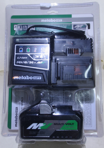 Metabo HPT MultiVolt 36V/18V 4AH Battery & Charger Starter Kit UC18YSL3 ...
