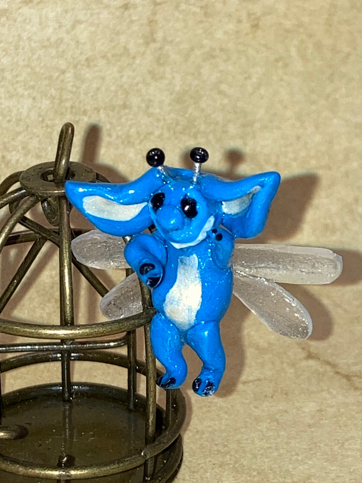 Miniature TINY 1 Corish pixie bead eyes + 1 cage Magic Wizard Doll ...