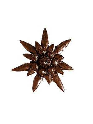 C1 Large Edelweiss Copper colour On A Pin Badge Fine English Pewter ...