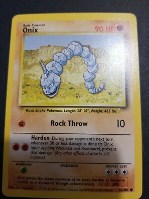 ONIX - Base Set - 56/102 - Common - Pokemon Card - Unlimited Edition | eBay
