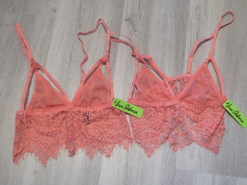 (2) Sam Edelman Womens Lace Longline Bralette Bra Pink | eBay