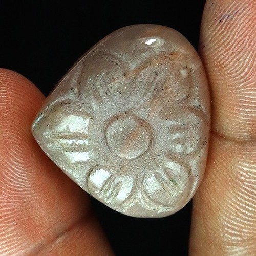 30 CT Naturel Pêche Pierre de Lune Main Sculpté Poire Cabochon ...