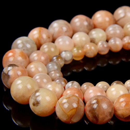 Orange Moonstone Smoky Quartz Inclusions Round 4MM 5MM 6MM 7MM 8MM ...