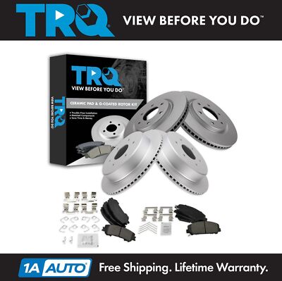 TRQ Front and Rear Ceramic Brake Pads & Rotors Fits 2017-2019 Nissan ...