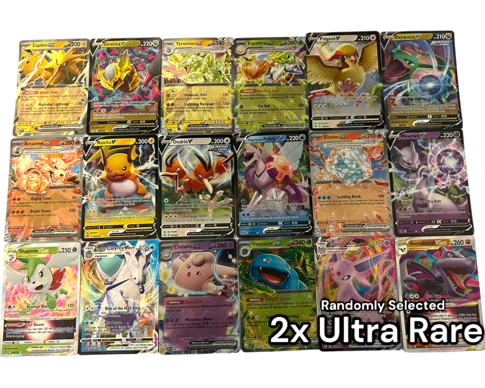 ALL HOLOS Pokemon Cards Bundle - 2x Ultra Rare EX/GX/V Included ...
