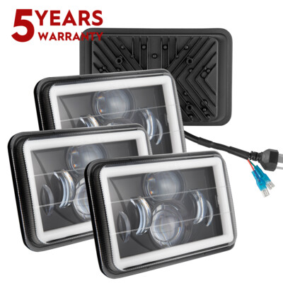 For Pontiac Trans Am 1977-1981 4X6 Inch LED Headlights Hi/Lo Beam DRL ...