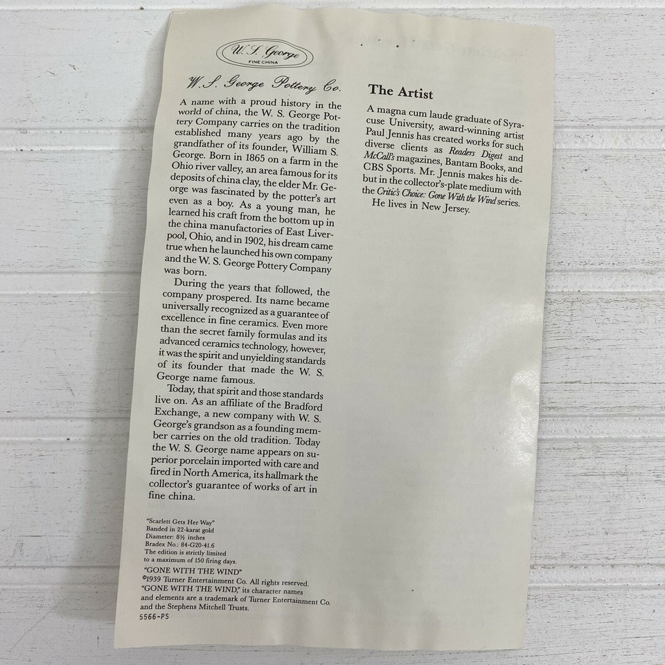 Gone With The Wind Scarlett Gets Her Way Critics Choice Collector Plate ...