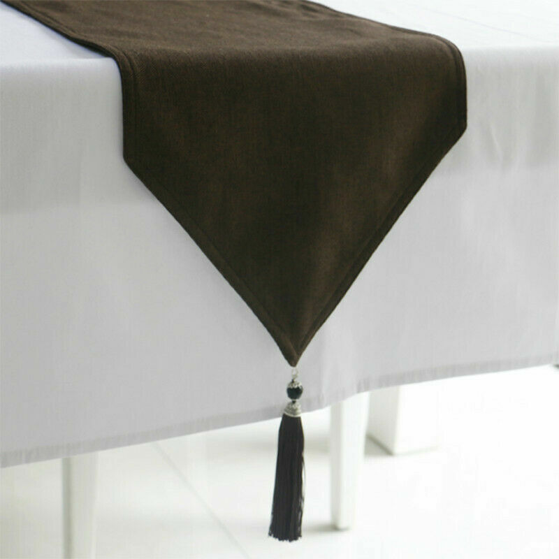 Cotton Linen Table Runner Tablecloth Pure Kitchen Dining Party Home ...