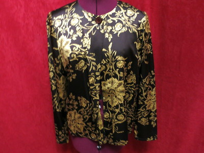 Via Seta Studio Silk Suit Jacket Size 4/34 Brown Gold | eBay