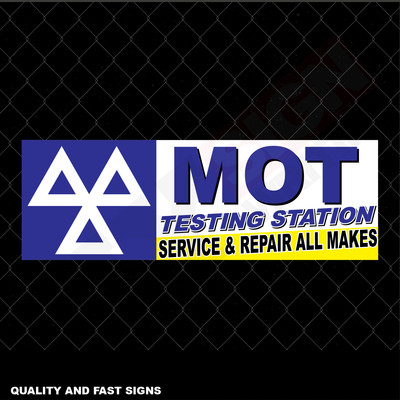 MOT Testing Station Service And Repair Full Colour Sign Printed Heavy ...