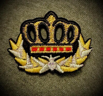 Crowned Royal Crest Black Patch Iron On Embroidered Applique Army Gold ...