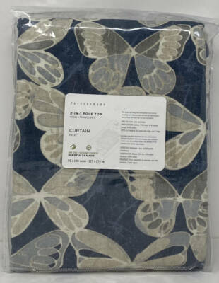 Pottery Barn Butterfly Print Rod Pocket Drape Curtain (1) ~ 50 x 108 ...