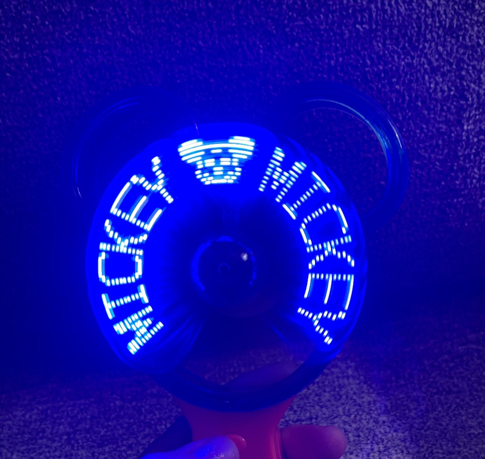 Disney Mickey Mouse Hand Held Cooling Fan, “ROCK the HOUSE”, Lights Up ...