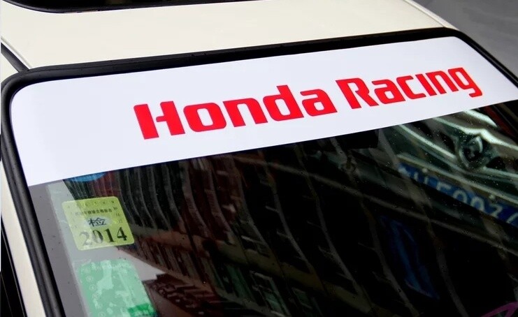 JAPAN MATERIAL HONDA RACING WINDSHIELD BANNER DIRECT FIT DECAL STICKER ...