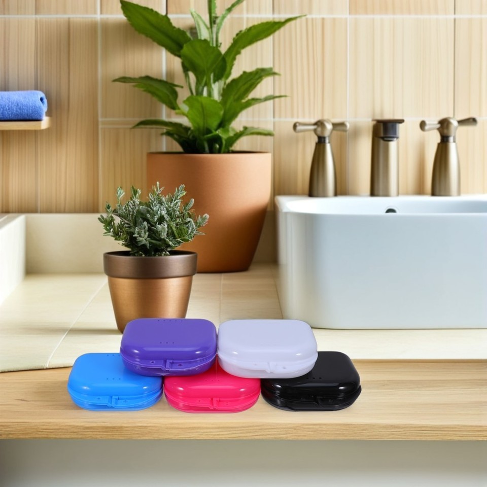 10pcs Retainer Case: Portable Denture Case - Dental Appliance Container ...