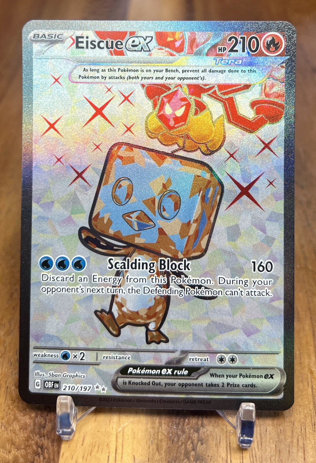 Eiscue ex 210/197 Obsidian Flames Full Art Ultra Rare Holo Pokemon Card ...