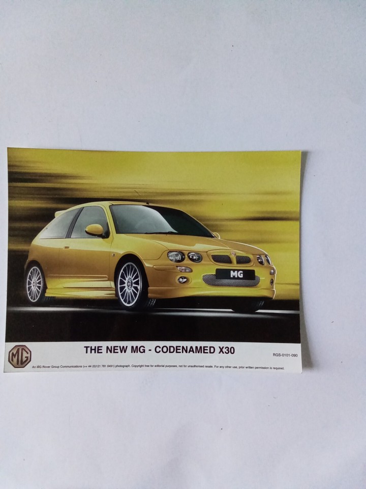 MG CAR - Codenamed X30 Press Release Photos x2 | eBay UK