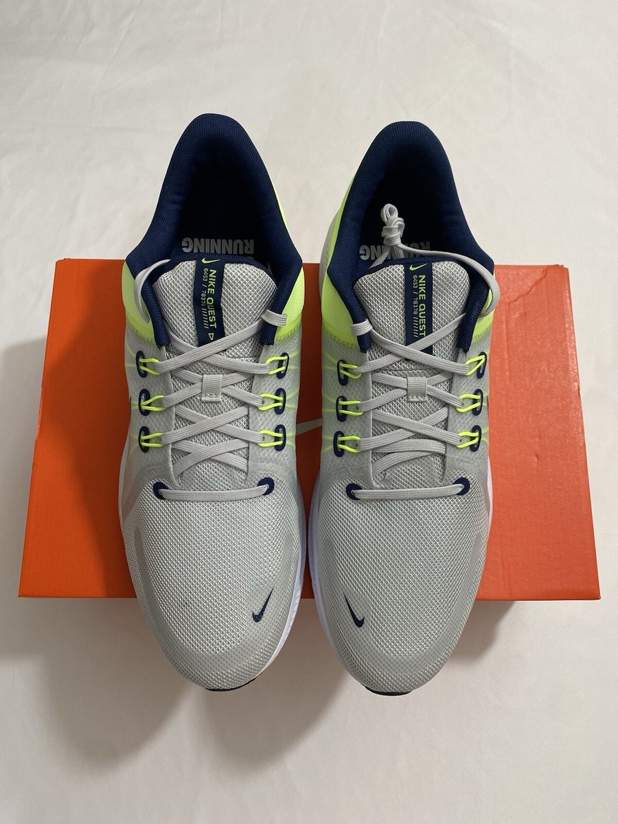 New Mens Size 14 White Navy Nike Quest 4 Running Shoes DA1105 003