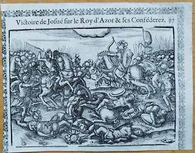 Josuah Battle King Azor - Original Engraving J. Cousin Bible - 1614 | eBay