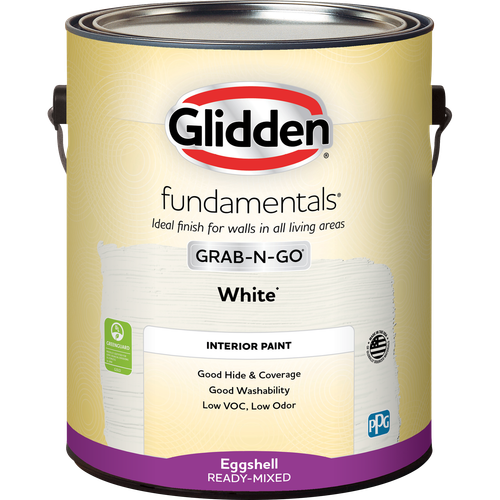 Glidden Fundamentals Interior Paint White / , Eggshell, 1 Gallon | eBay