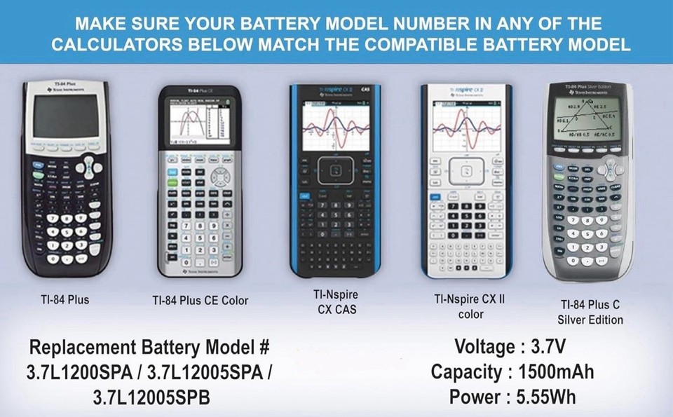 Genuine Texas Instruments Battery for TI‑Nspire CX I/II /CAS & TI‑84 ...