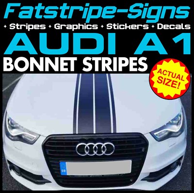 to fit AUDI A1 BONNET STRIPES GRAPHICS STICKERS DECALS CAR VINYL S-LINE ...