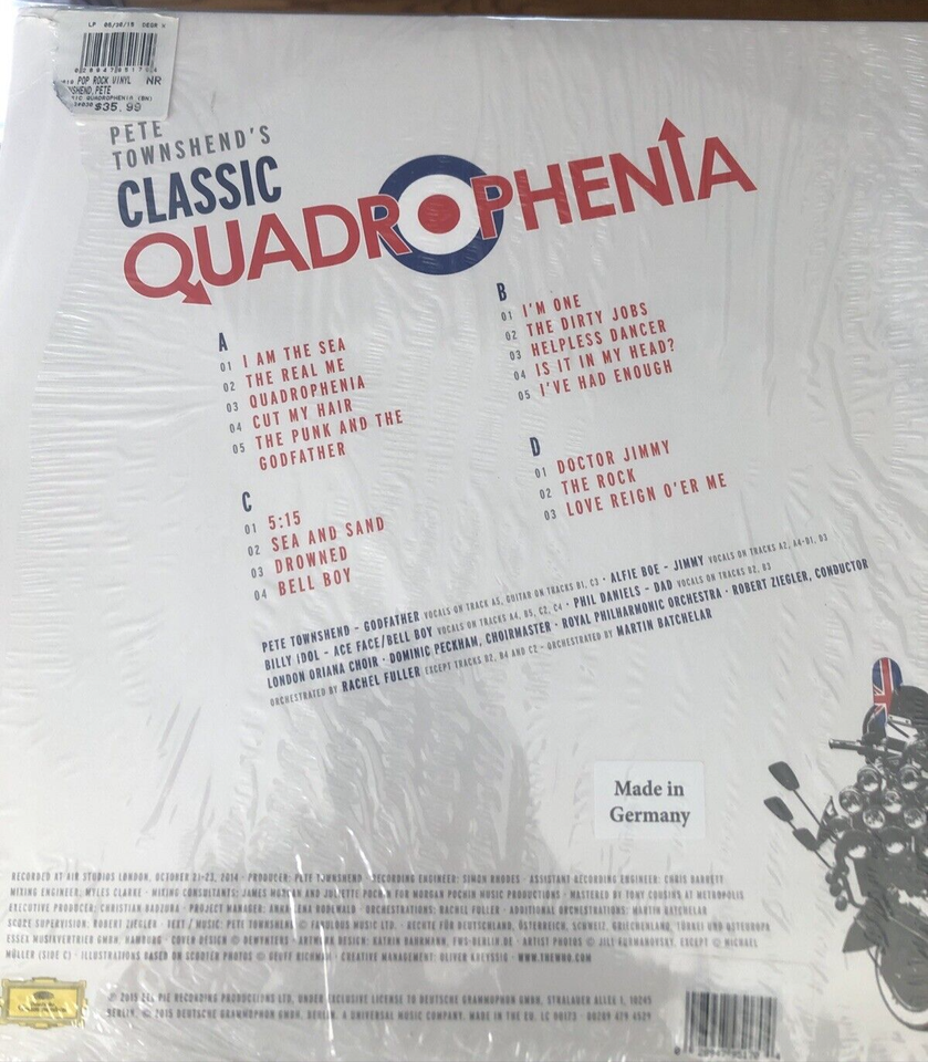 Pete Townshend's Classic Quadrophenia Pete Townshend Deutsche Open Sleeve 2 LP 28947951704| eBay