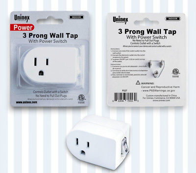 3-Prong WALL TAP SWITCH Electrical Plug Outlet ON/OFF Switch, Quantity 2 | eBay
