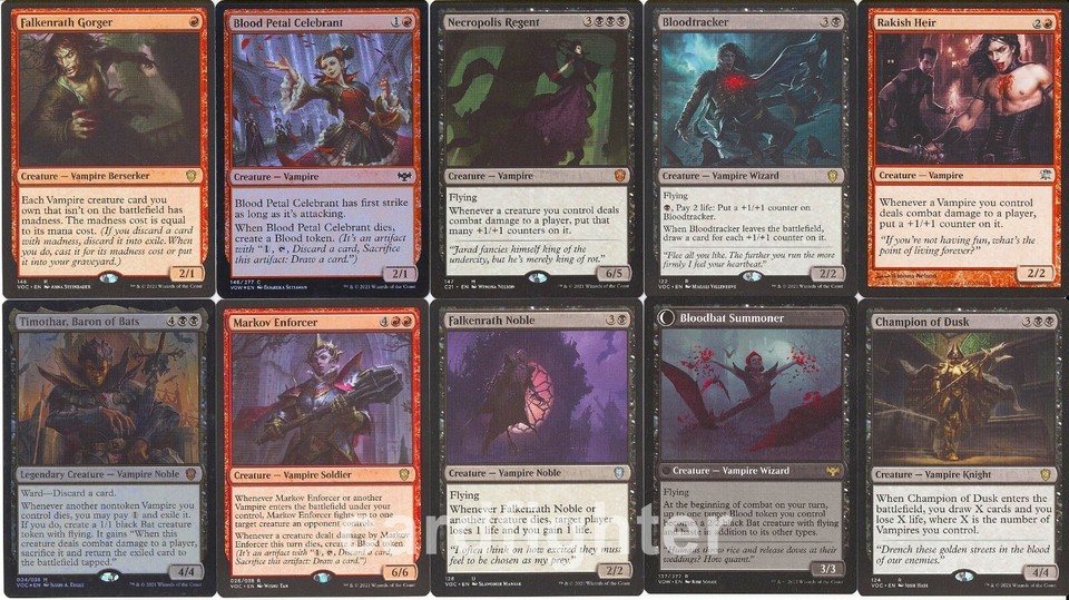 Custom Vampire Tribal Commander EDH Deck - Olivia, Crimson Bride - MTG ...