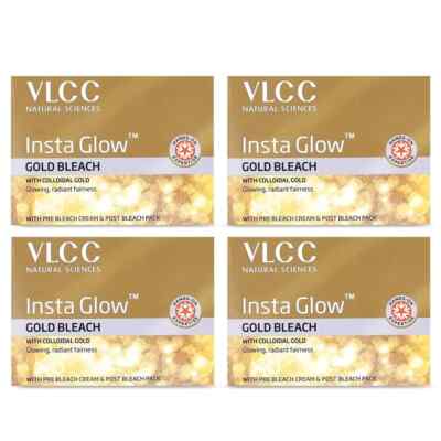 VLCC ,,Insta Glow Gold Bleach - 30g (Pack of 4) Skin Brightening Bleach ...