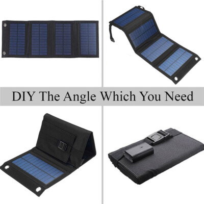 80W Solar Panel Folding Power Bank Outdoor Camping Hiking USB Phone ...