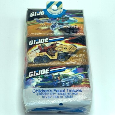 GI Joe action figure hasbro toy cobra 1988 childrens facial tissues 6 ...