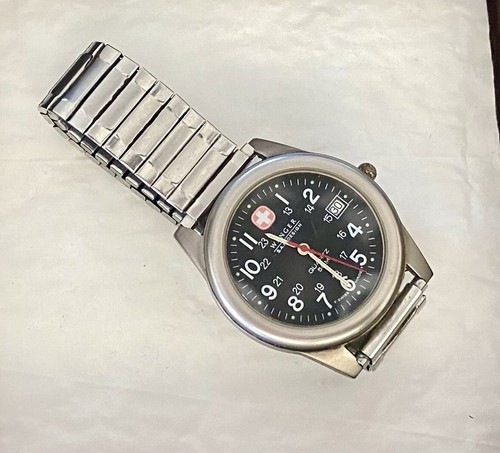 Wenger Men 0605 SAK Design Black Dial Flex BandSwiss Quartz Watch & NEW ...