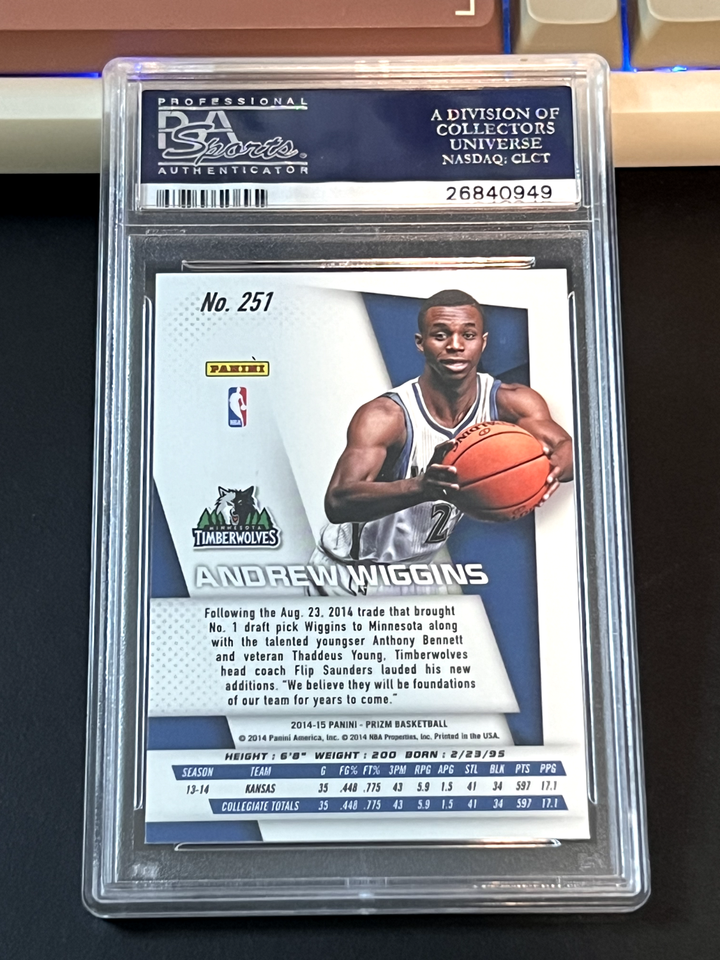 Andrew Wiggins 2014-15 Panini Prizm #251 RC ROOKIE Timberwolves PSA 10 ...