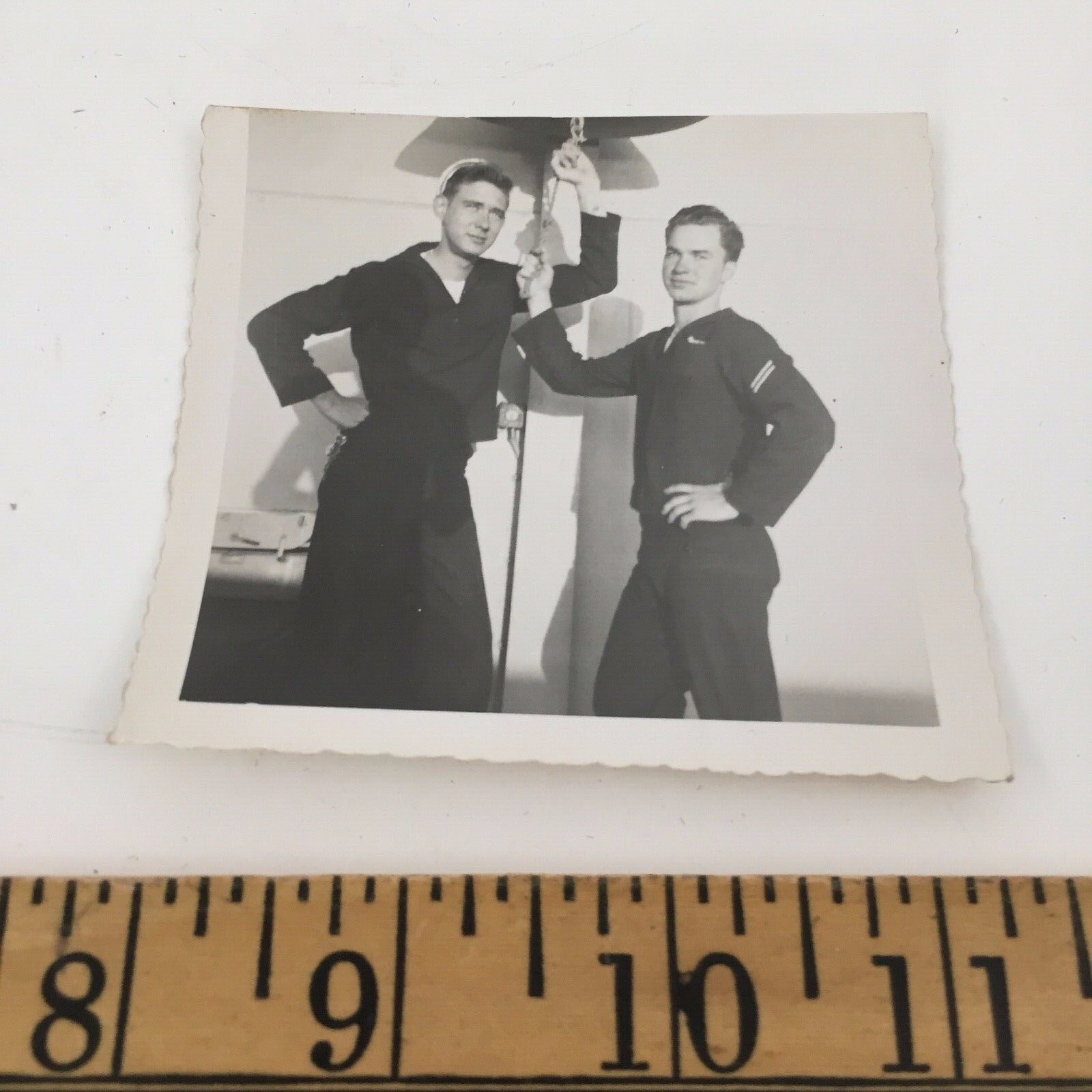 Vintage Photograph of Two Sailors Holding Rope to Ships Bell - WWII Era ...