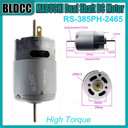 MABUCHI DC10V-30V High Torque Double Shaft DC Motor DIY Electric Tools ...
