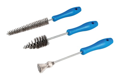 Stainless Steel Diesel Injector Bore Sleeve Cleaning Brush Tool Kit 3pc ...