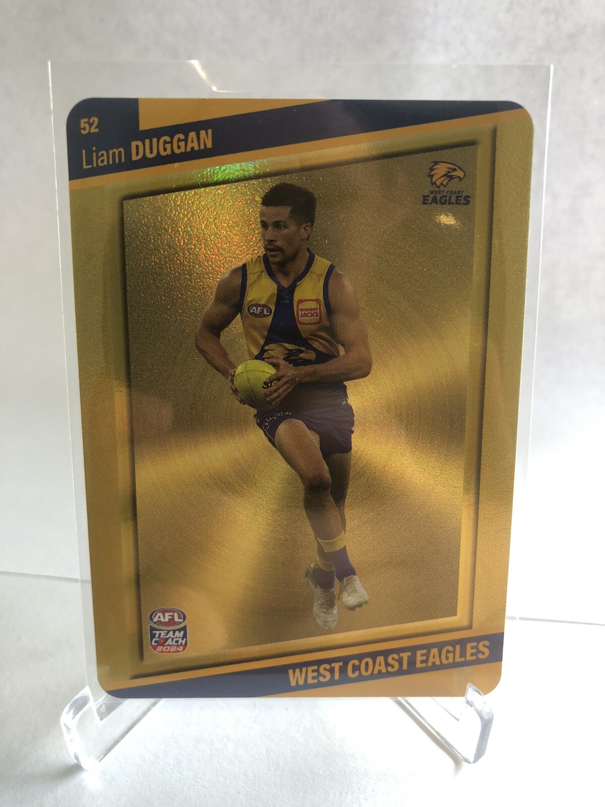 2024 AFL Teamcoach West Coast Gold Card Liam Duggan 52 | eBay