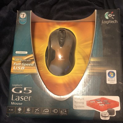 Logitech G5 Laser Gaming Mouse 2000dpi *-RARE FIND* 2007 W/BOX And ...